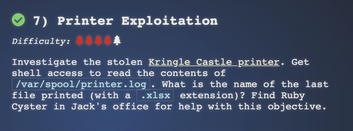 Printer Exploitation – Holiday Hack Challenge 2021